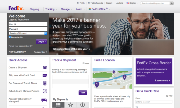 FedEx Main Login Page | Wiyre