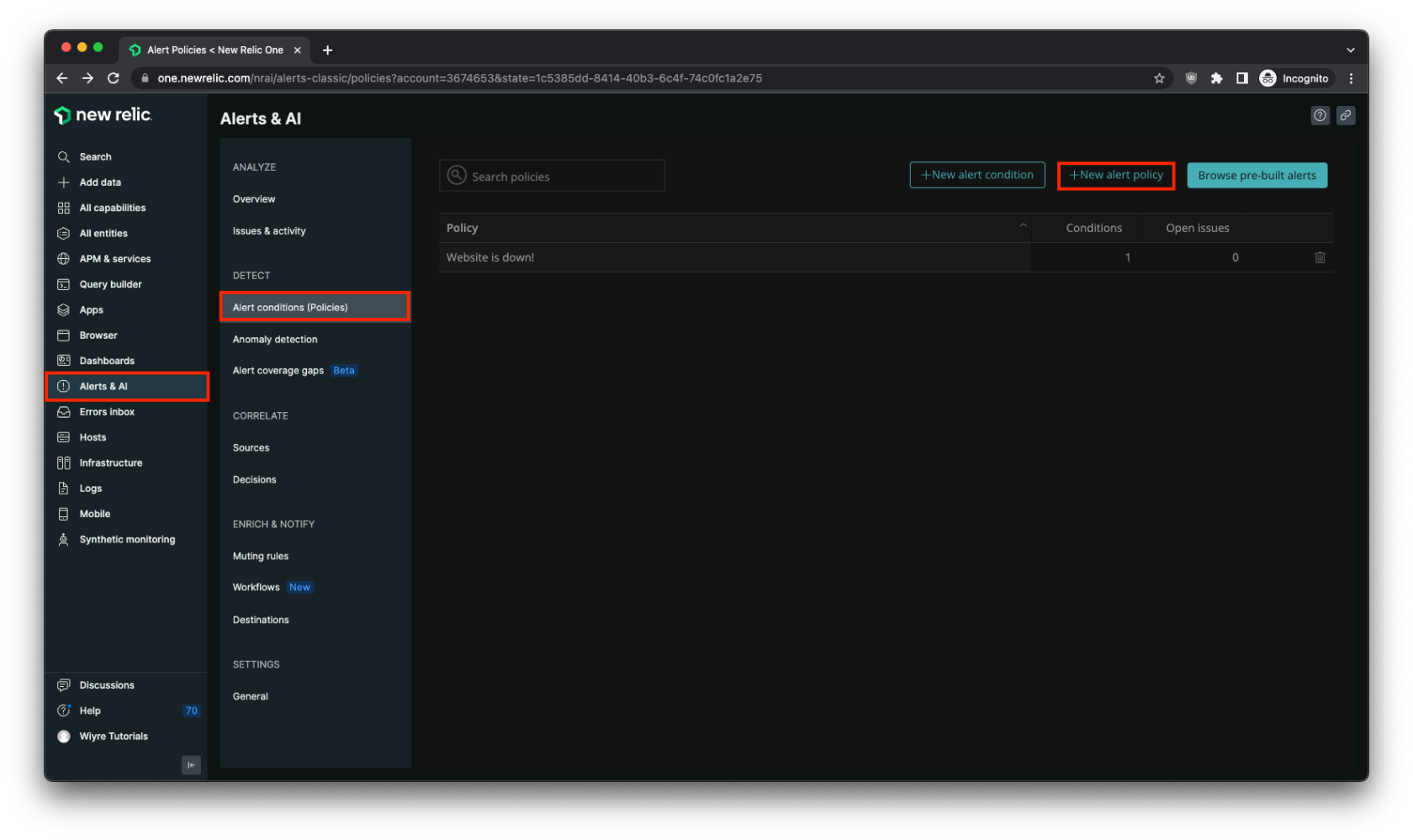 How To Create Website Downtime Alerts Using New Relic Wiyre